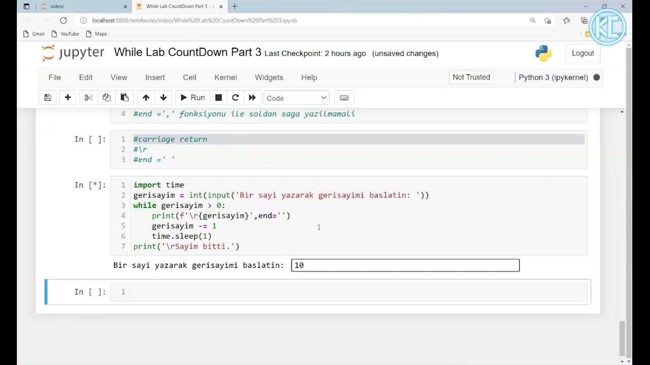 Python Programlamaya Giriş Bölüm 13: Döngüler Part 3 While Countdown - YouTube