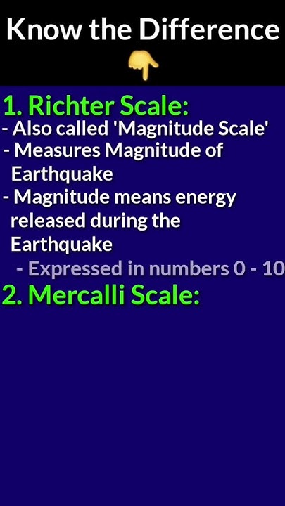 Richter Scale vs Mercalli Scale #educationalvideo #geography # ...