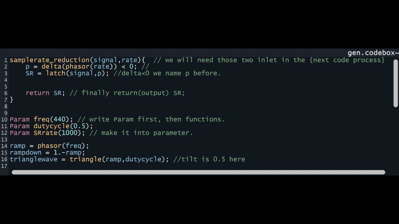 [Max/MSP] basics about gen.codebox~ (for beginners) - YouTube