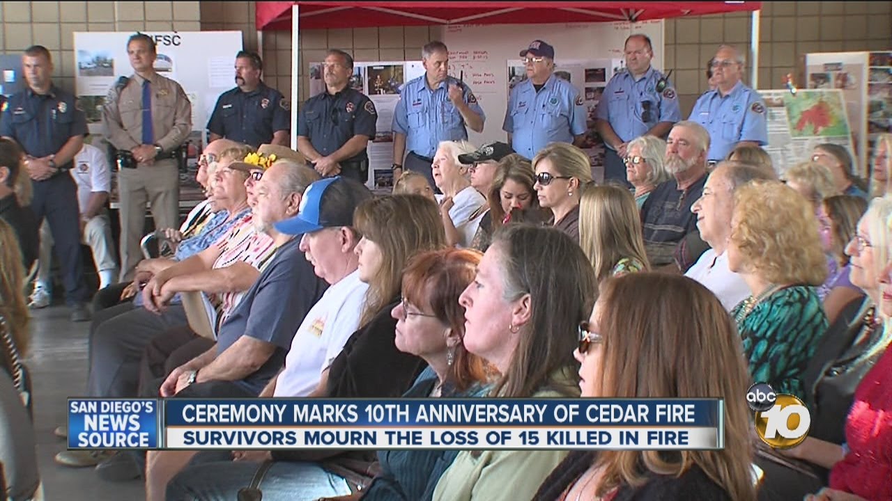 Dozens gather to remember lives lost in Cedar Fire and pay tribute to ...