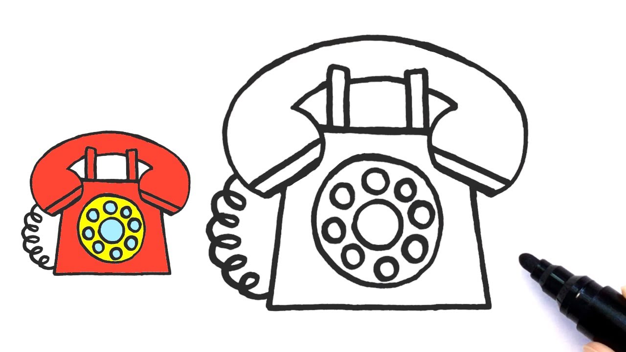 How to draw vintage phone, rotary dial | doodle #85 - YouTube