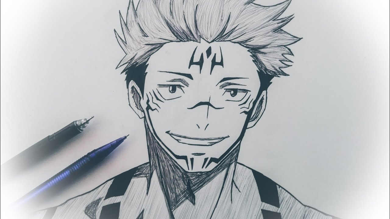 How To Draw Ryomen Sukuna From Jujutsu Kaisen Step By Step For ...