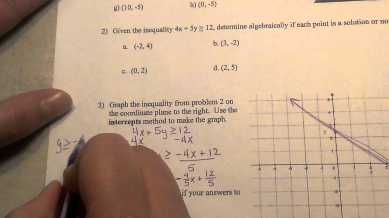 HW 3.1 Graphing Linear Inequalities - YouTube