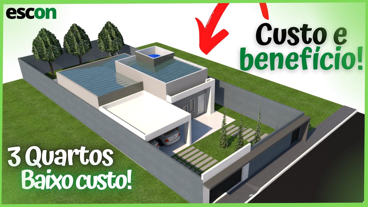 PROJETO DE CASA DE 80 METROS QUADRADOS 3 QUARTOS YouTube