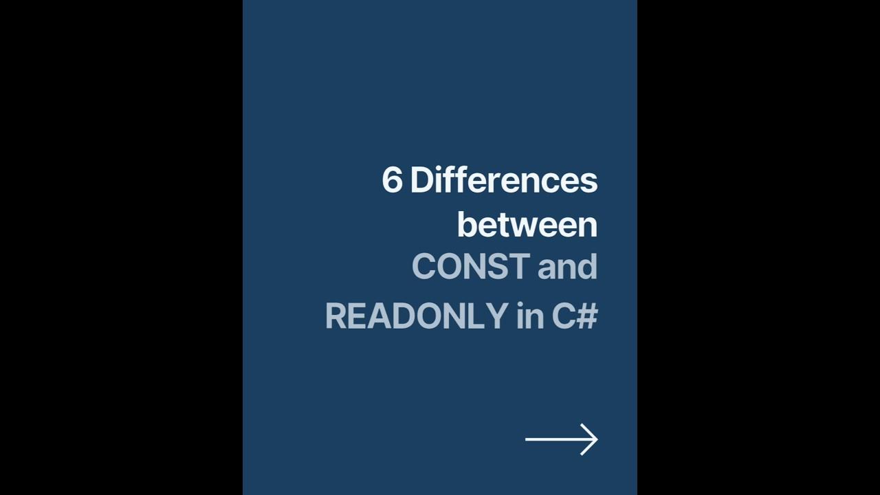 6 Differences between const and readonly in C# #coding #webdevelopment #dotnet #programming # ...