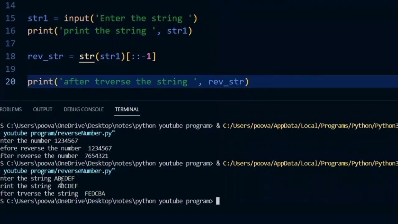 Python Reverse Number Python Code Youtube