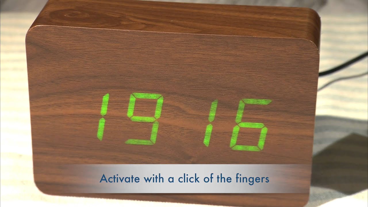 Click-on Alarm Clock with Green LED Display - YouTube