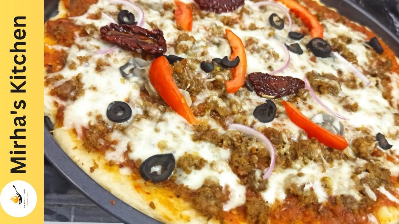 Mutton Qeema Pizza | The Best Mutton Qeema Pizza Recipe | Mirha's ...
