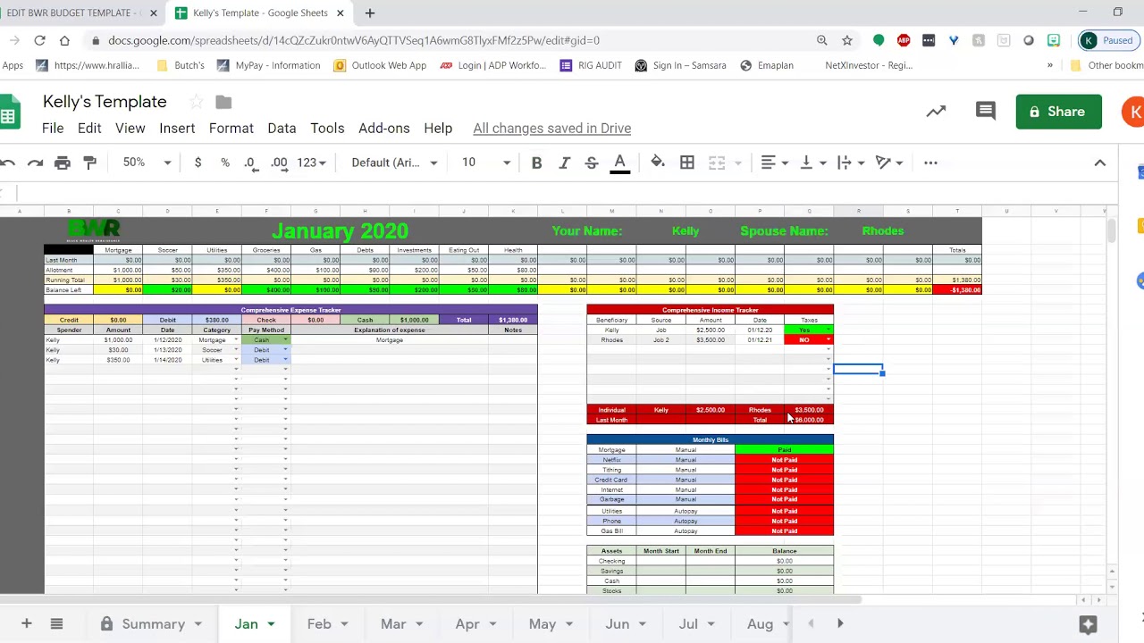 BUDGET TEMPLATE WALK THROUGH VIDEO - YouTube