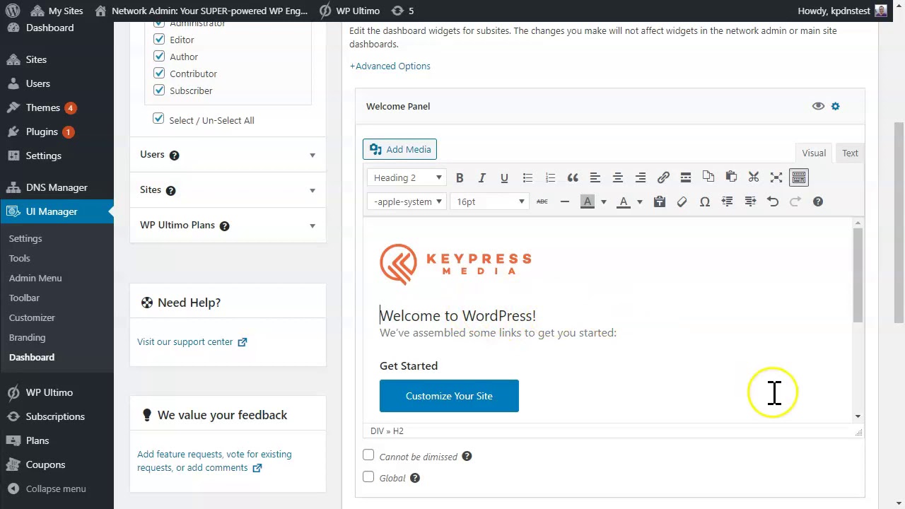 Customize the WordPress Dashboard (KeyPress UI Manager 1.1) - YouTube