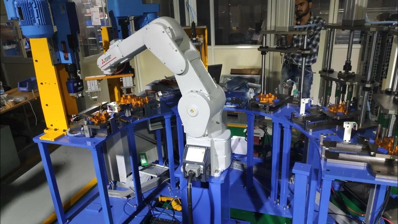 Mitsubishi MELFA Robot | Multi Station job operation by Robot - YouTube