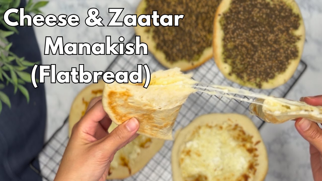 How to make Cheese & Zaatar Manakish (Flatbread) from scratch - YouTube