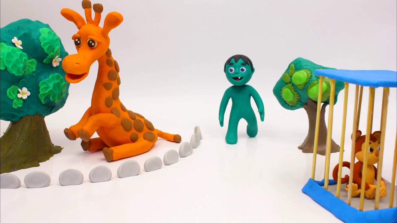DibusYmas Zoo 💕 Superhero Stop motion cartoons for kids - YouTube