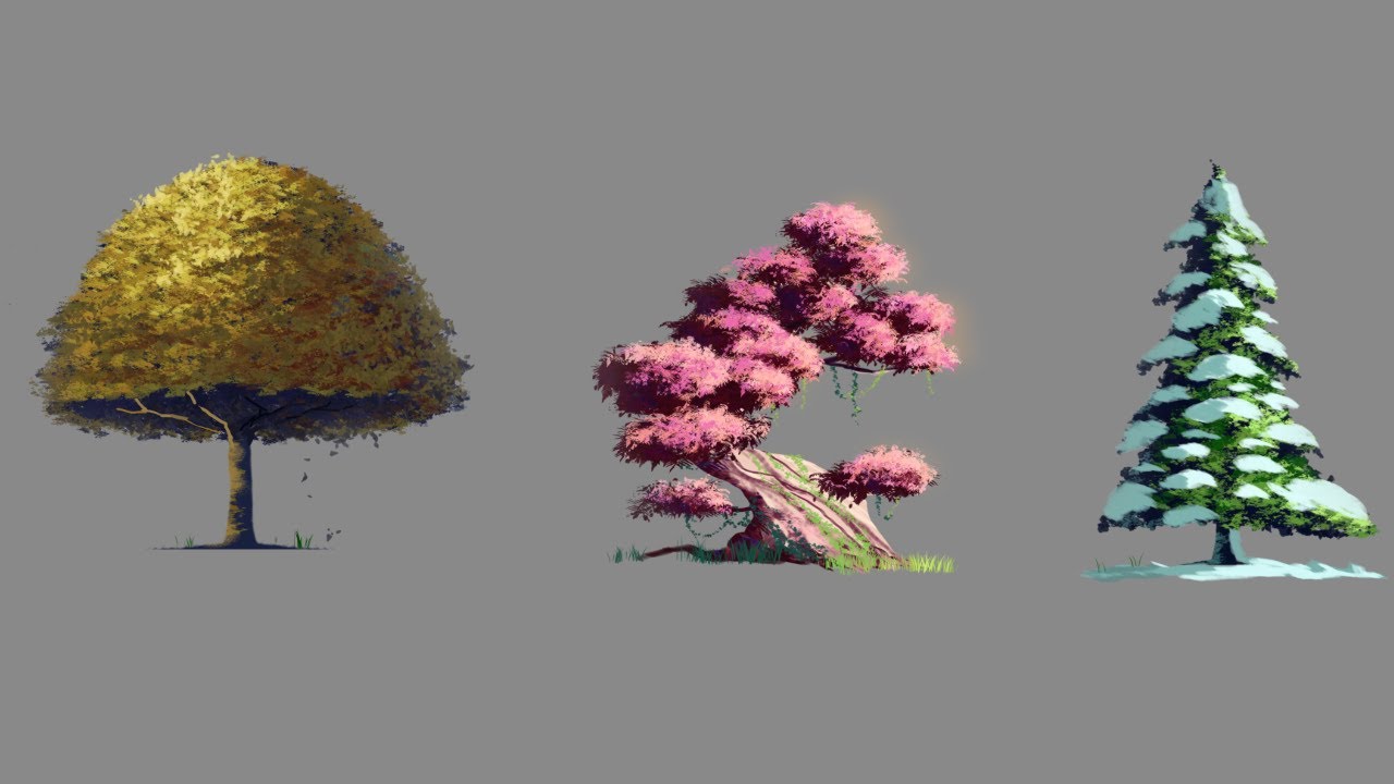 How To Paint ANY Foliage for Beginners - Digital Painting Tutorial ...