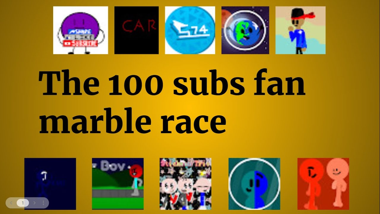 The 100 Subs Fan Marble race - YouTube