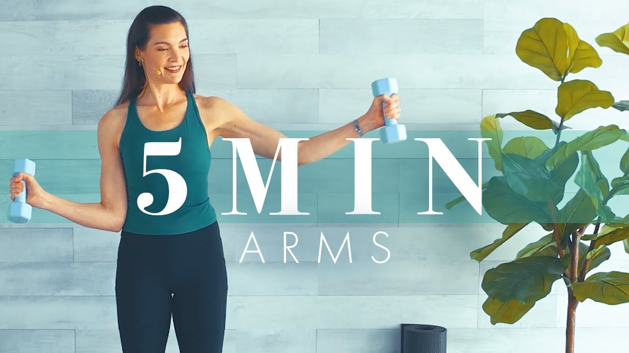 5 Minute Arm Workout // Compound Exercises with Dumbbells! - YouTube