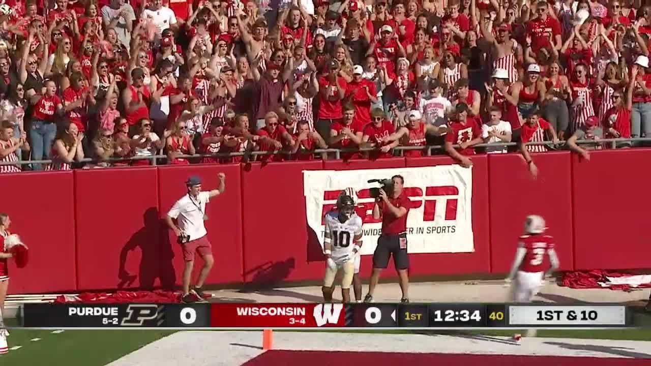 Wisconsin WR Sklyer Bell TD vs. Purdue | Big Ten Football - YouTube