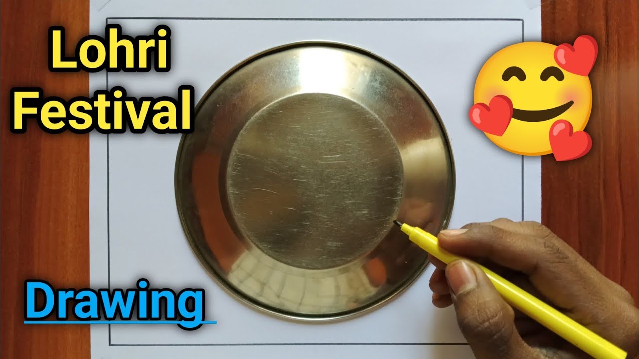 Lohri Drawing / Happy Lohri Poster Drawing Easy Steps / Lohri Festival ...