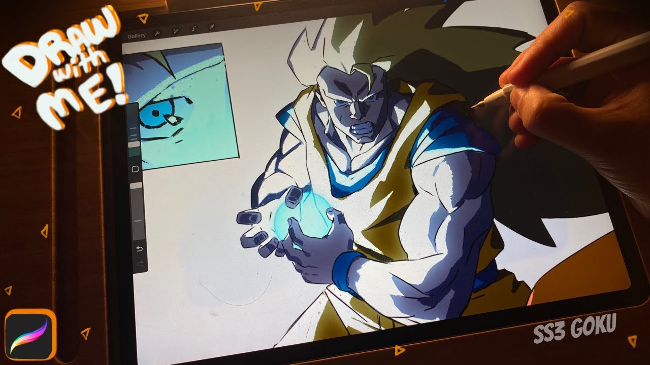 SS3 Goku Character Sheet| Full Process on Procreate iPad Pro - YouTube