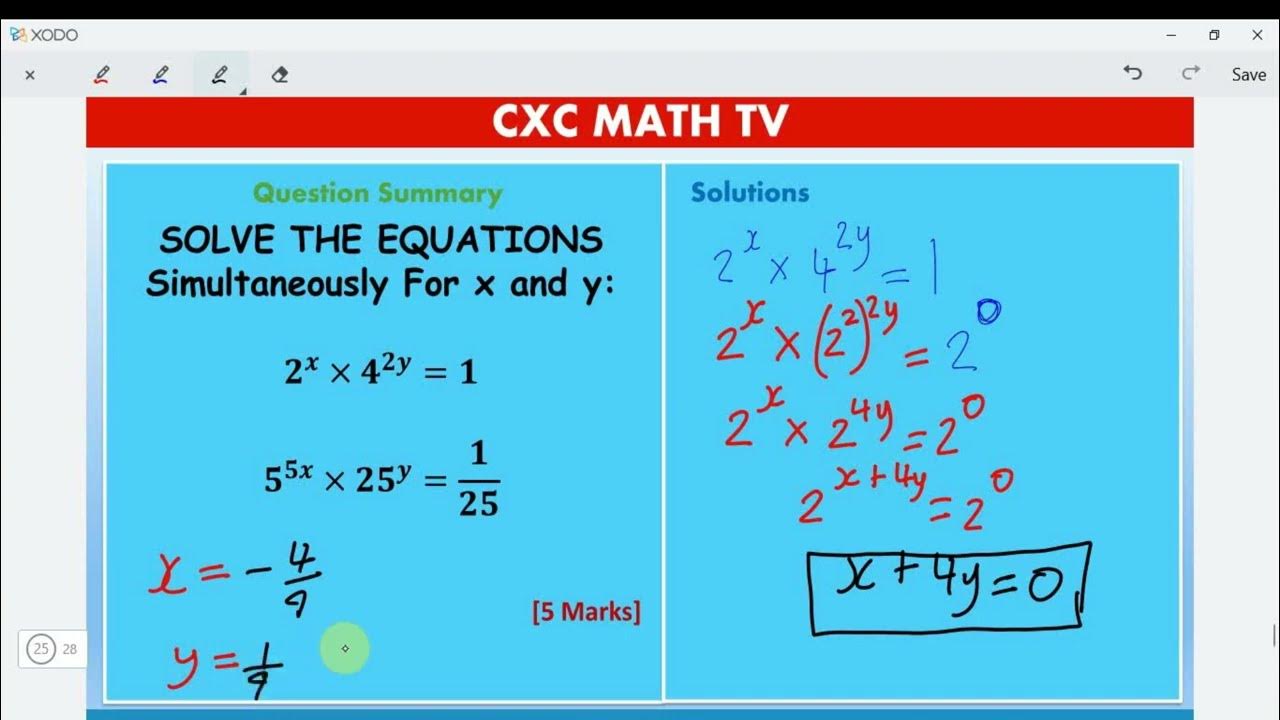LAWS OF INDICES| Solving Simultaneous Equations| CSEC Add Math and Cape ...