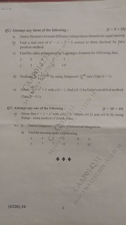 sy bsc computer science numerical techniques - YouTube