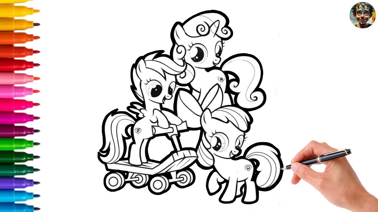 Drawing Three My Little Pony for kids - YouTube