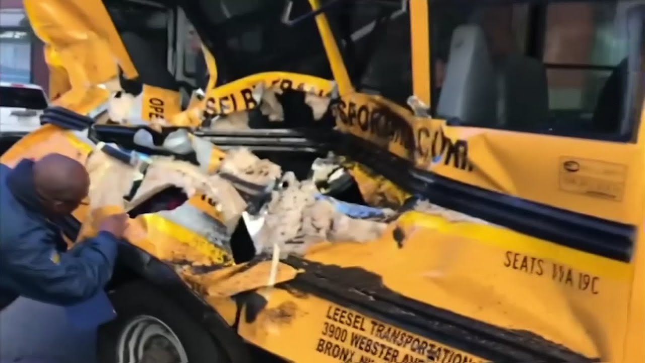 Dramatic Footage Shows Schoolbus Hit In Attack - YouTube
