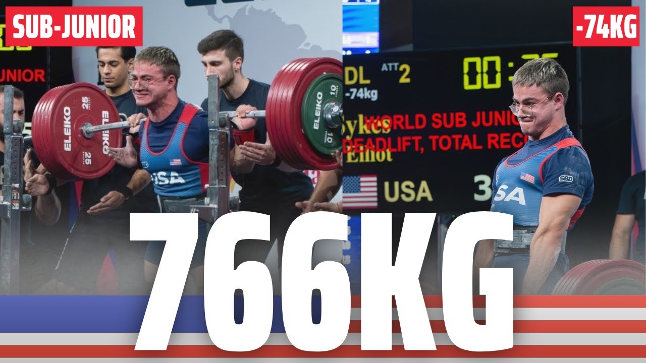 Elliott Sykes | 766kg Total | IPF Sub-Junior Worlds 2024 - YouTube