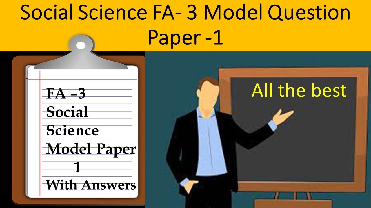 X std Social Science Model Question Paper FA 3 Paper 1 with Answers ...