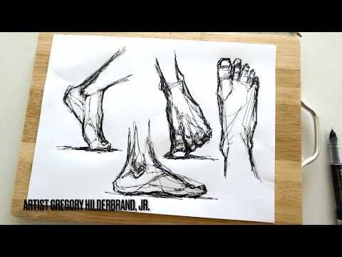 How to draw Feet by Artist Gregory Hilderbrand, Jr - YouTube