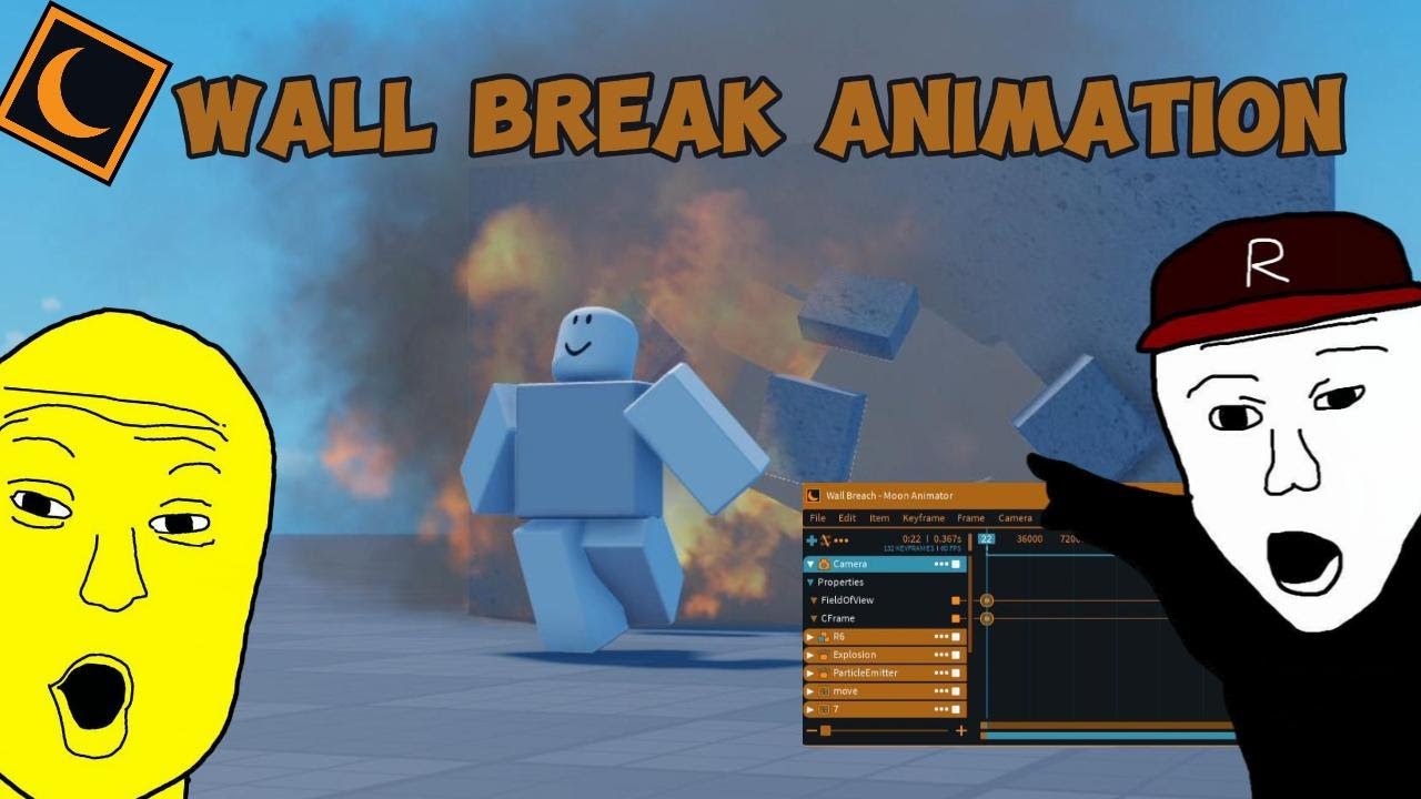 "WALL BREAK ANIMATION"-moon animator - YouTube