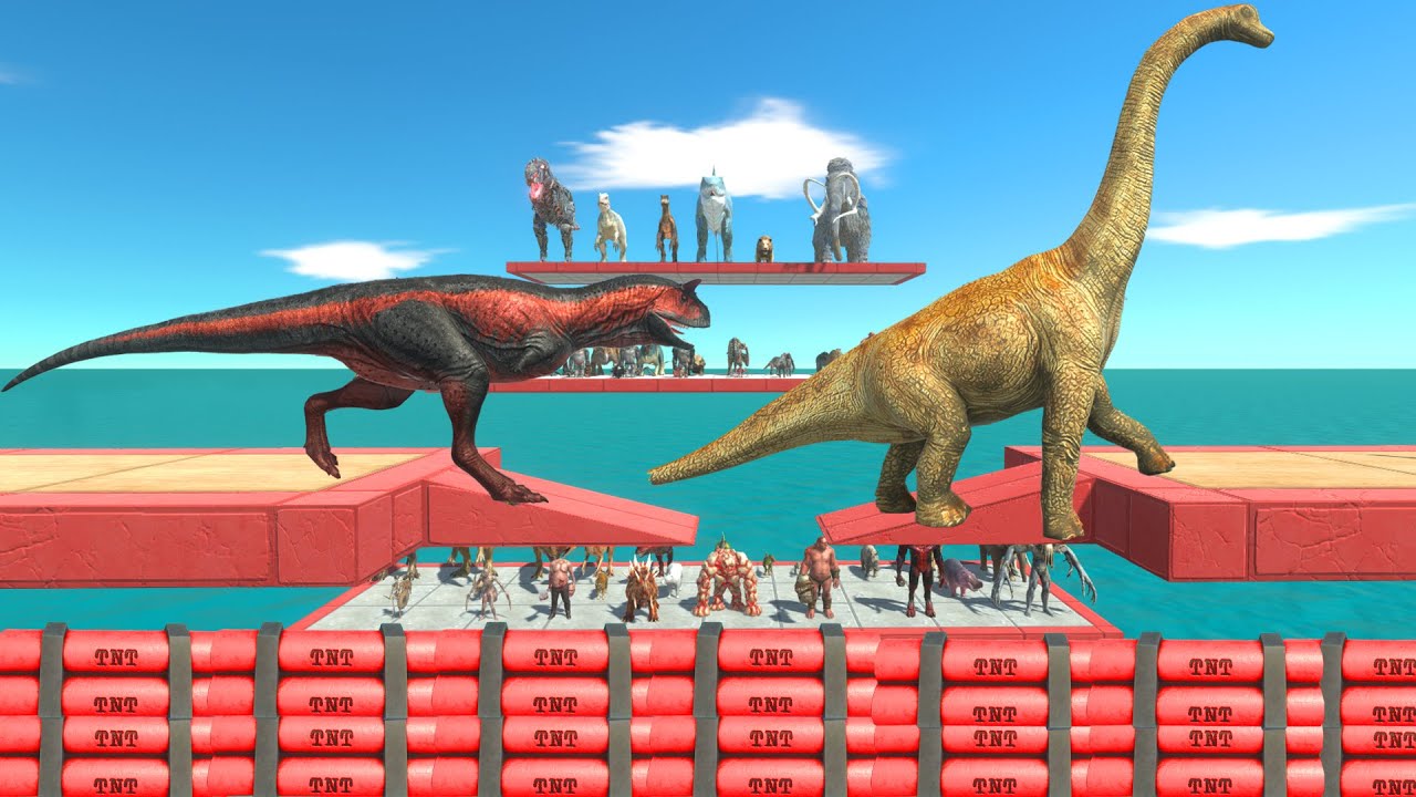 Dangerous jump over dynamite - Animal Revolt Battle Simulator - YouTube