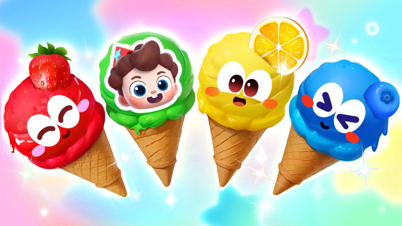 Ten Fruit Ice Cream | Learn Colors | Numbers Song | Nursery Rhymes ...