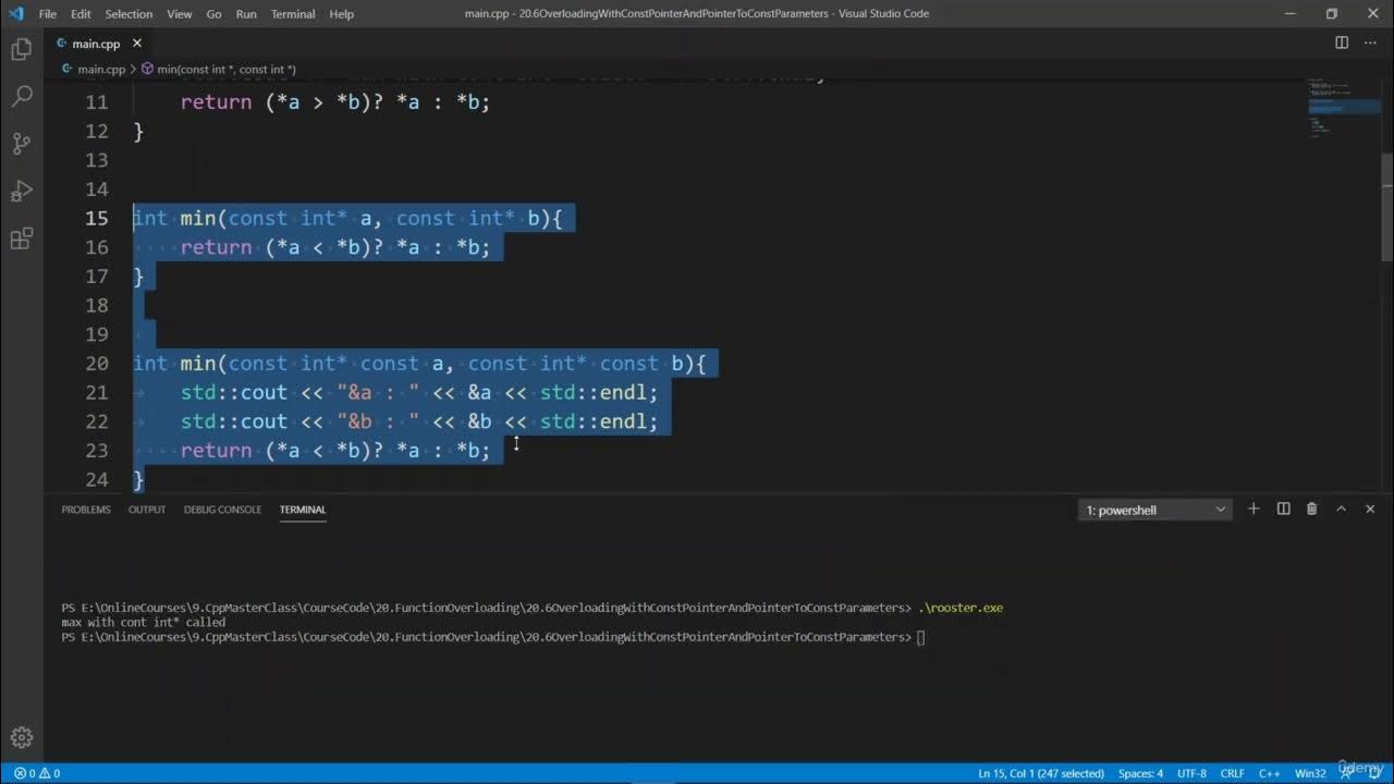 007 Overloading with const pointer and pointer to const parameters - YouTube