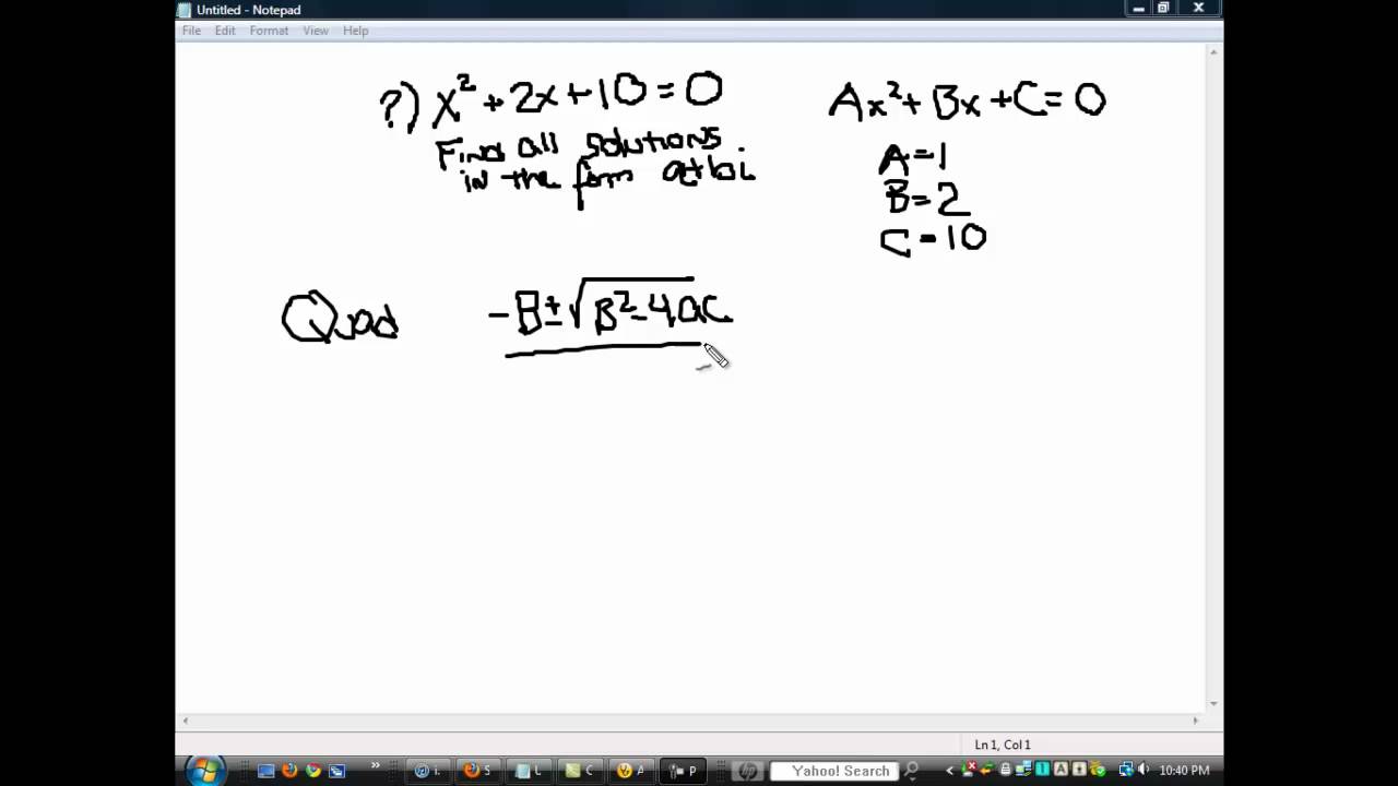 Quadratic Formula Imaginary Roots YouTube quadratic-formula-imaginary-roots-youtube