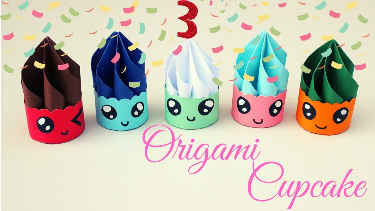 Origami box - paper cupcake | DIY Birthday Gift - YouTube