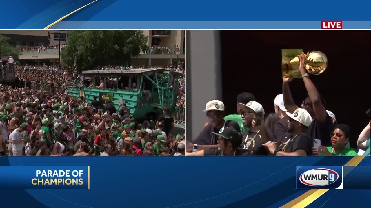 Celtics legend Paul Pierce riding with 2008 champs at parade - YouTube