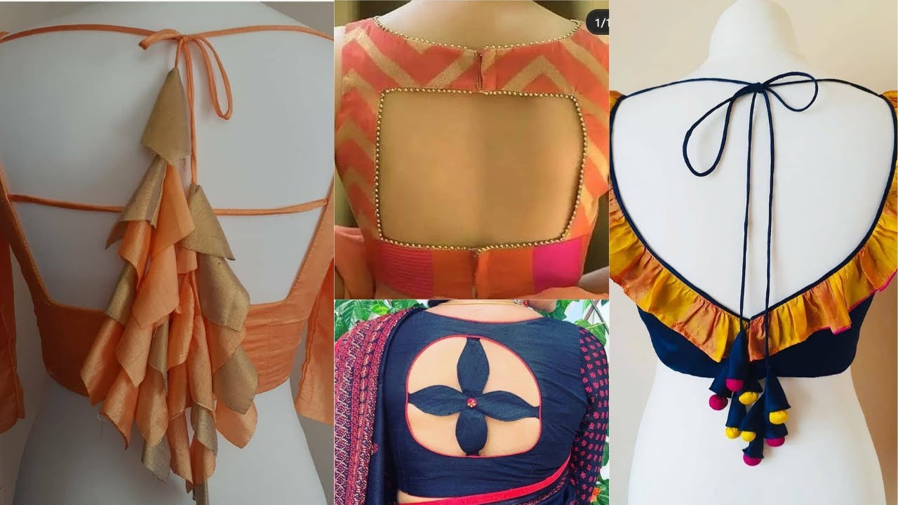 Simple & Beautiful back neck design, Latest Blouse neck design,Blauj ...