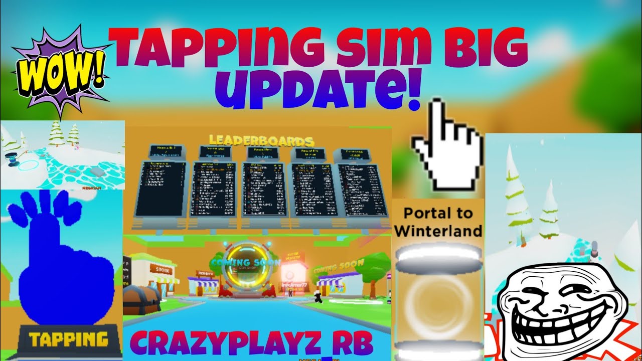 TAPPING SIM BIG UPDATE! (NEW ISLAND) WINTER LAND! - YouTube