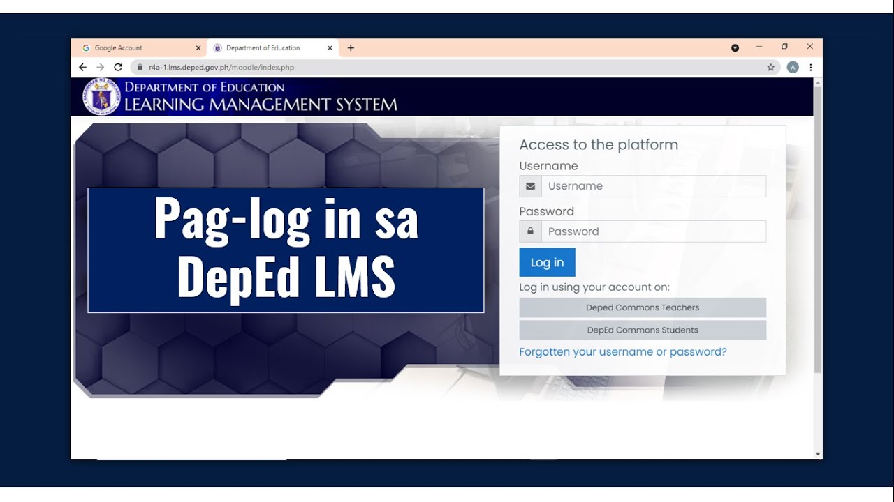 Pag log in sa Deped LMS gamit ang Google Account - YouTube