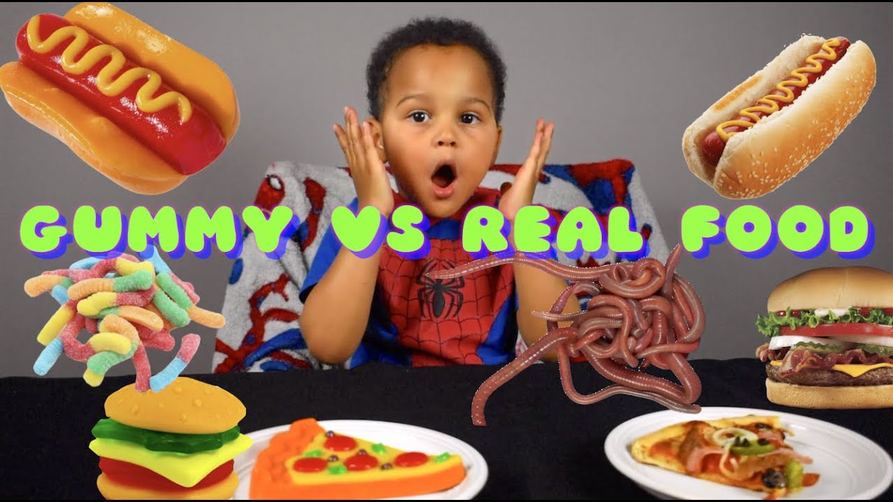 GUMMY VS REAL FOOD Challenge - YouTube