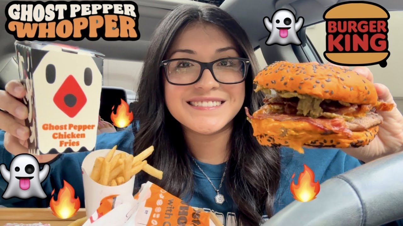 TRYING BURGER KING'S NEW GHOST PEPPER WHOPPER!! 🍔👻🎃 - YouTube