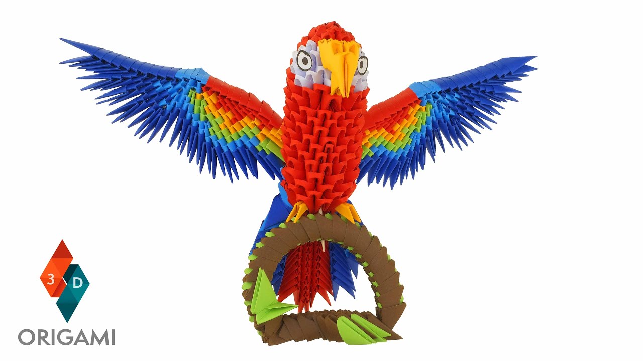 3D Origami - Little Parrot - YouTube