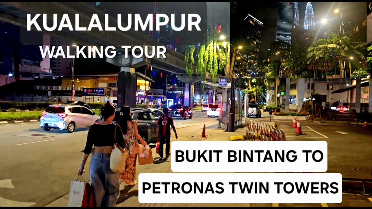 Walk from Bukit Bintang to Petronas Twin Towers I Symphony Lake Water ...