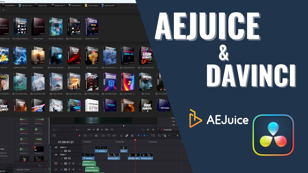 How To Use AEJuice Pack In DaVinci Resolve 19 - YouTube
