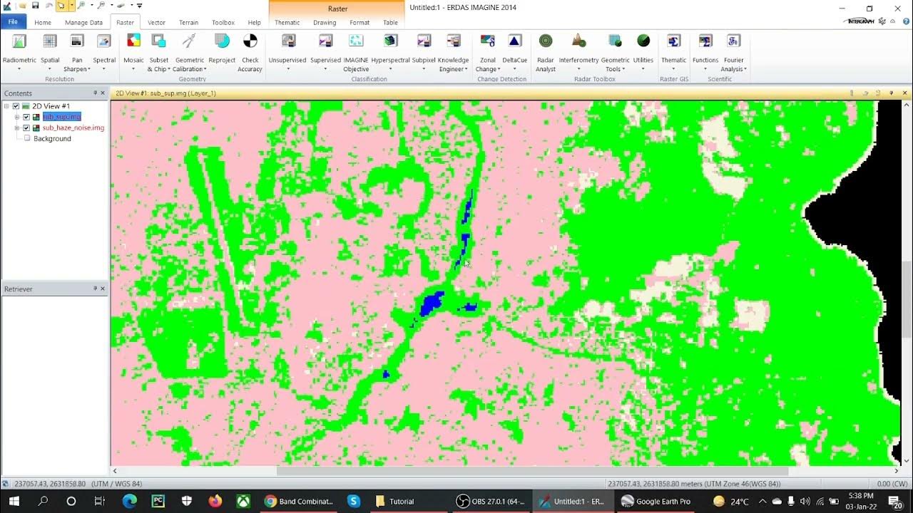 Supervised Classification of raster data using ERDAS Imagine 2015. - YouTube