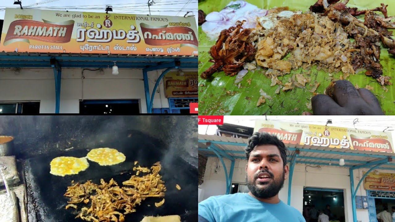 Courtallam Border Rahmath Parotta stall food review in tamil l ...