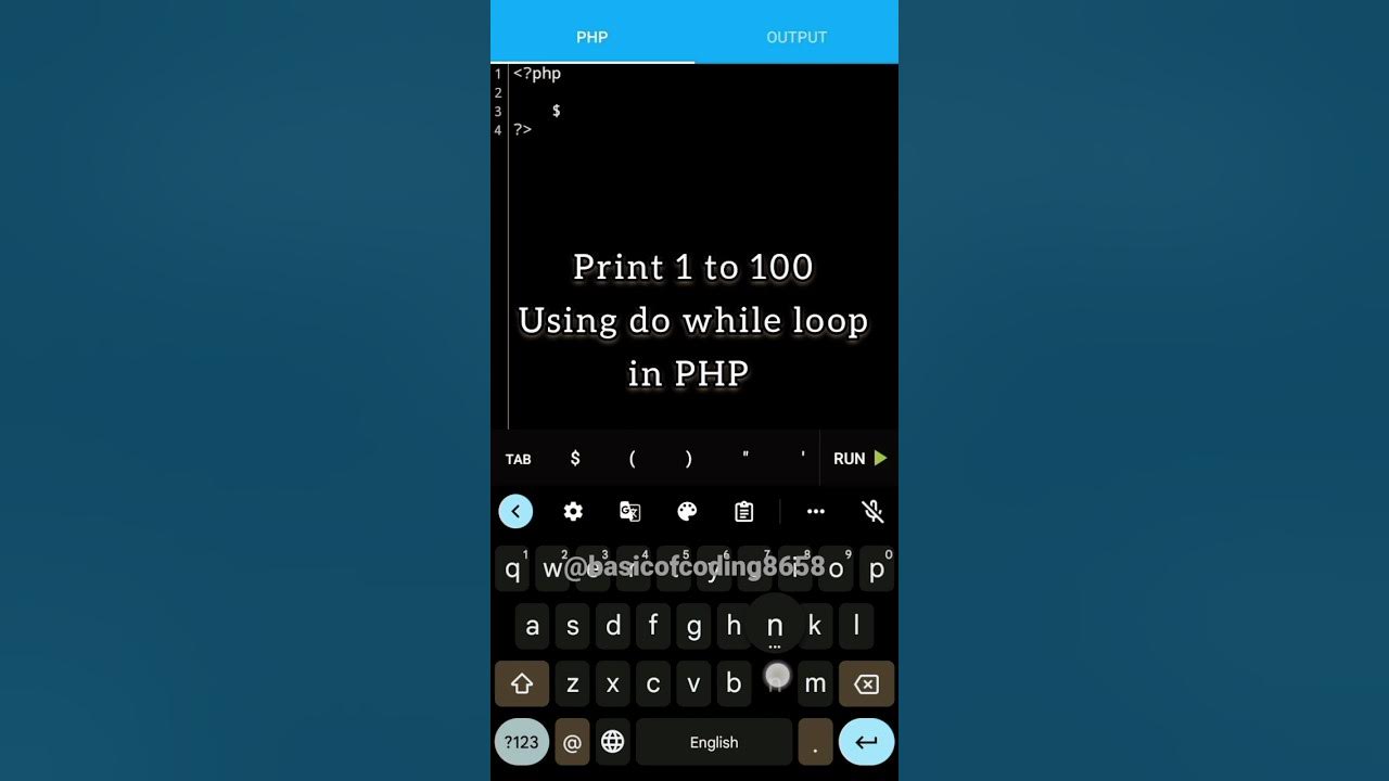 Print 1 To 100 Using Do While Loop In Php👍phpdowhilelooploopbasicofcodingcodingseries