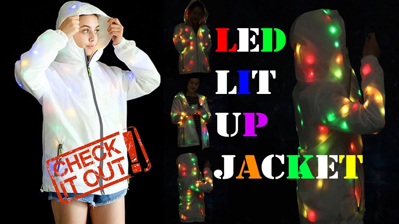 Cool waterproof Hooded LED Glowing Jacket. Be the first one to own this ...