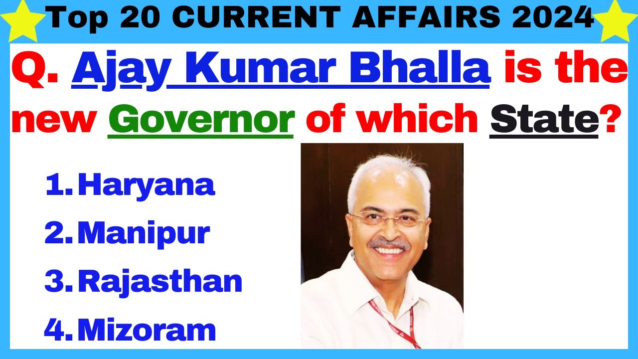 TOP 20 IMPORTANT CURRENT AFFAIRS 2024 | CURRENT AFFAIRS IN ENGLISH ...